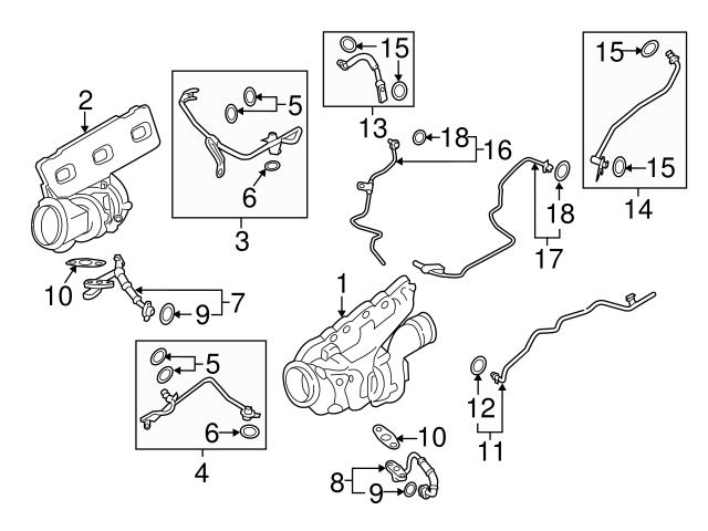 Genuine Porsche 94610708730 Turbocharger Oil Line; Left - Porsche