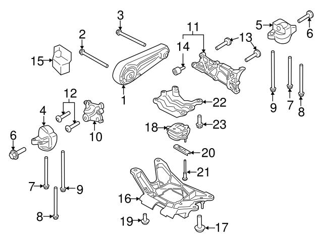 Genuine Porsche 94637505740 Engine Mount; Front Left - Porsche