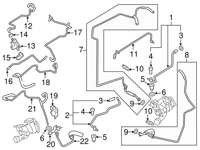 Genuine Porsche 94811066856 Turbocharger Oil Line - Porsche ...