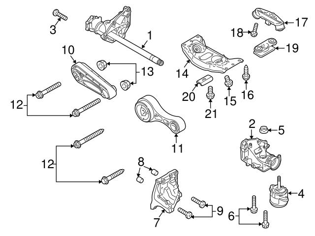 Genuine Porsche 94837505704 Engine Mount; Left - Porsche