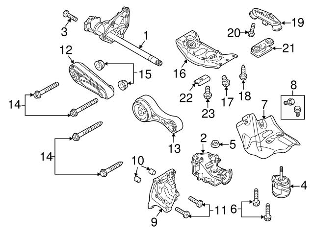 Genuine Porsche 94837505804 Engine Mount; Right - Porsche