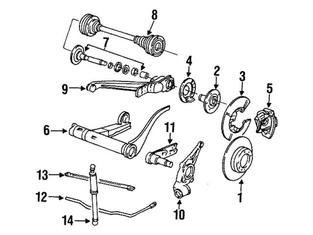 Genuine Porsche 95133303201 Shock Absorber; Rear Left or Right - Porsche