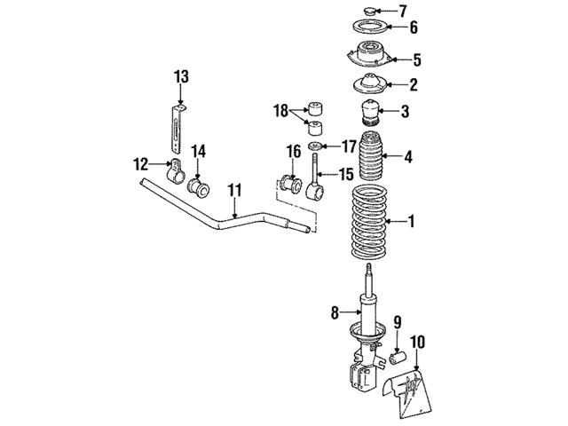 Genuine Porsche 95134303212 Strut Assembly; Front Right - Porsche