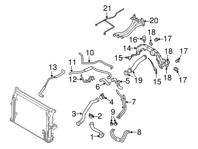 Genuine Porsche 94810605906 Coolant Pipe; Triple Tube; Metal - Porsche ...
