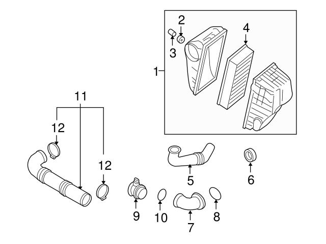 Genuine Porsche 95511002130 Air Filter & Housing Assembly - Porsche ...