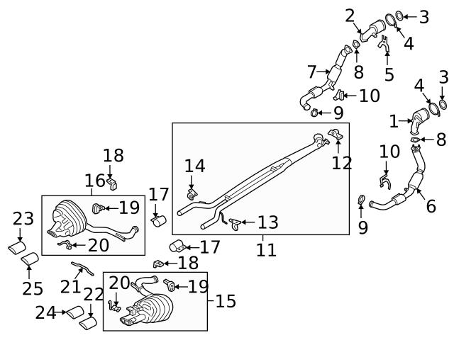 Genuine Porsche 95511110830 Exhaust Muffler Clamp; Right Rear, Left ...