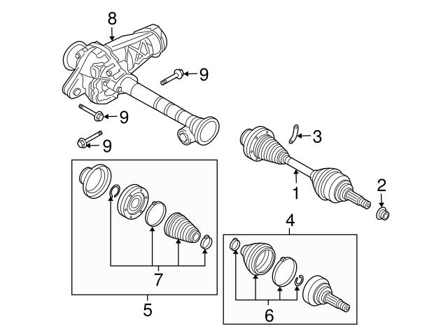 Genuine Porsche 95534990201 CV Joint Boot Kit; Left Inner, Right Inner ...