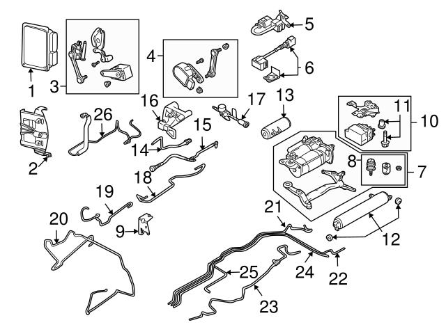 Genuine Porsche 95535805100 Suspension Air Compressor Line; Front Left ...