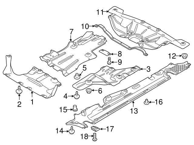 Genuine Porsche 95550419900 Radiator Support Splash Shield Bracket ...