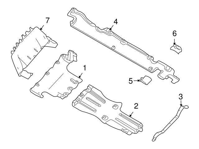 Genuine Porsche 95550428502 Radiator Support Splash Shield - Porsche ...