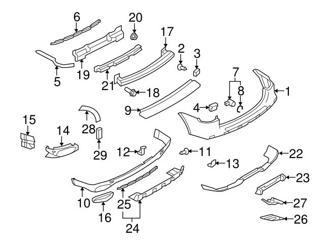 Genuine Porsche 95550596201 Bumper Cover Bracket; Right - Porsche