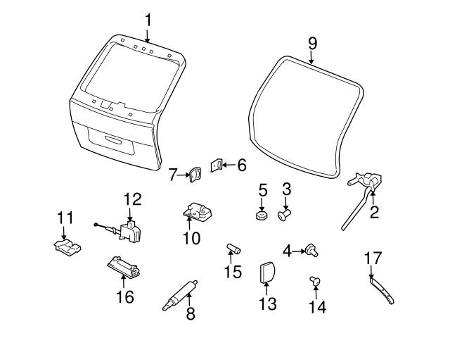 Genuine Porsche 95551230101 Liftgate Hinge; Left - Porsche | 95551230100