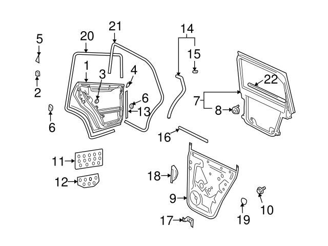 Genuine Porsche 95553134601 Quarter Panel Glass Spacer; Left, Right ...