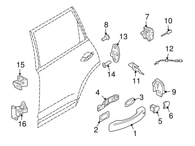 Genuine Porsche 95553201505 Door Latch Assembly; Left - Porsche ...