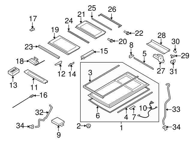 Genuine Porsche 95556242300 Sunroof Frame Seal - Porsche