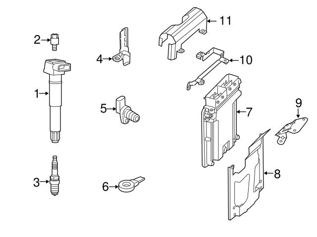 Genuine Porsche 95560612521 Ignition Knock (Detonation) Sensor; Right ...