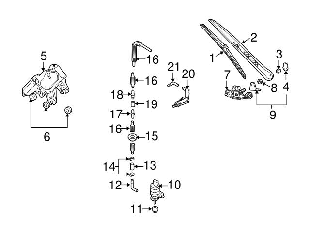 Genuine Porsche 95562832104 Back Glass Wiper Switch - Porsche ...