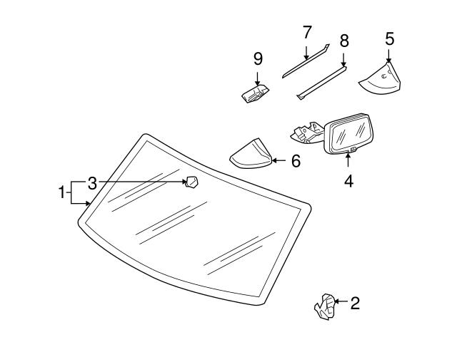 Genuine Porsche 9557315120401C Interior Rear View Mirror - Porsche ...