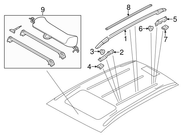 Genuine Porsche 95804400010 Roof Rack - Porsche