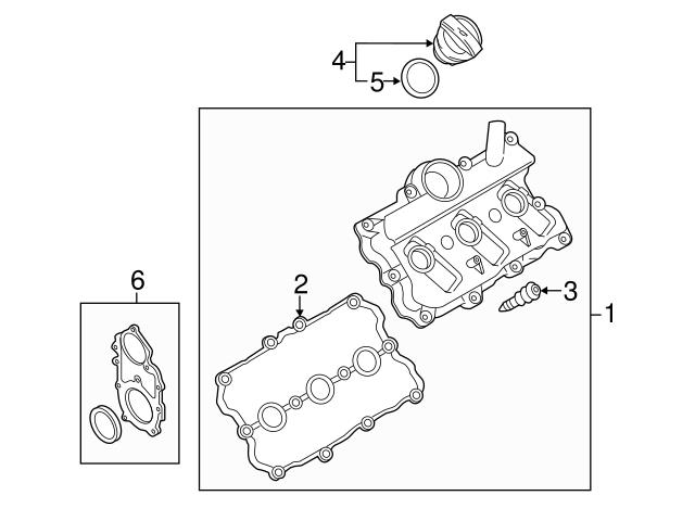 Genuine Porsche 95810513500 Valve Cover; Left - Porsche