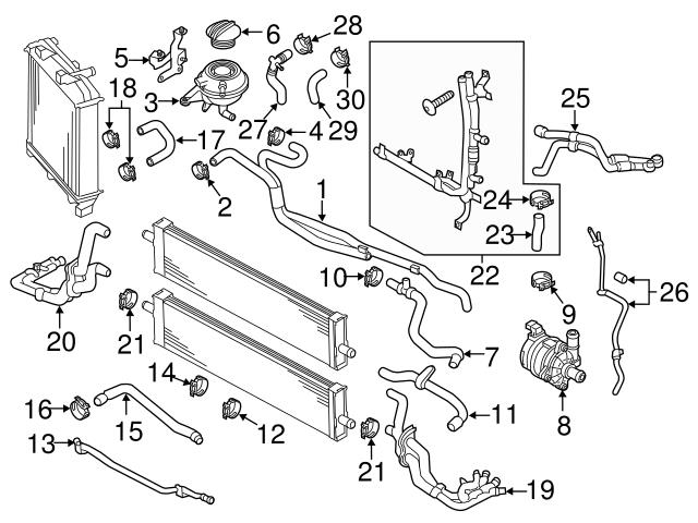 Genuine Porsche 95810640211 Radiator Coolant Hose; Lower - Porsche