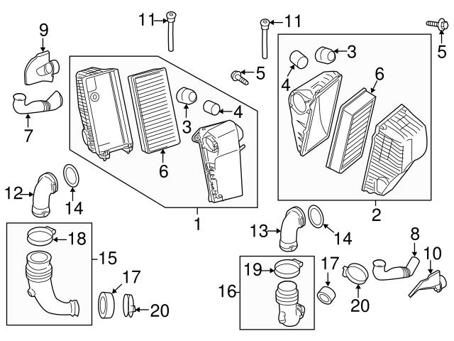 Genuine Porsche 95811002200 Air Filter & Housing Assembly; Right - Porsche