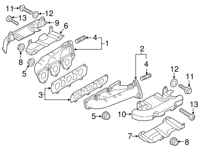 Genuine Porsche 95811121101 Exhaust Heat Shield; Left Lower Lower, Left ...