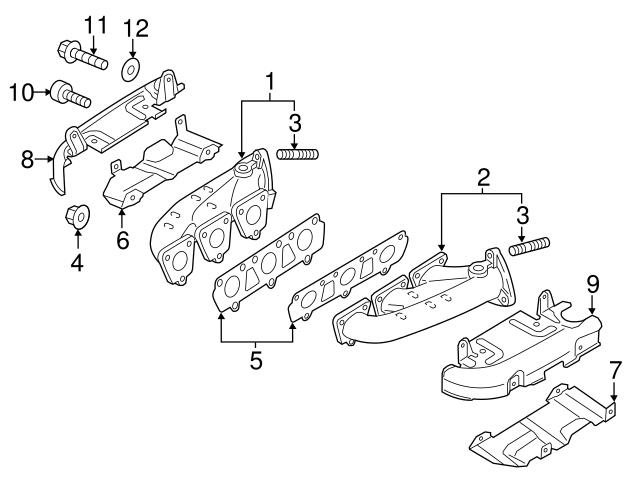 Genuine Porsche 95811121201 Exhaust Heat Shield; Right Lower Lower ...