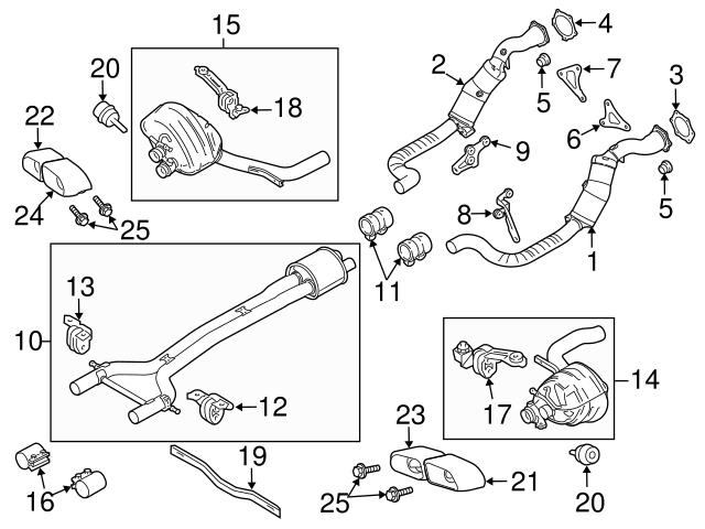 Genuine Porsche 95811122010 Exhaust Muffler Clamp; Left Front, Right ...