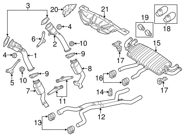 Genuine Porsche 95811124000 Exhaust Muffler Clamp; Rear, Left, Right ...