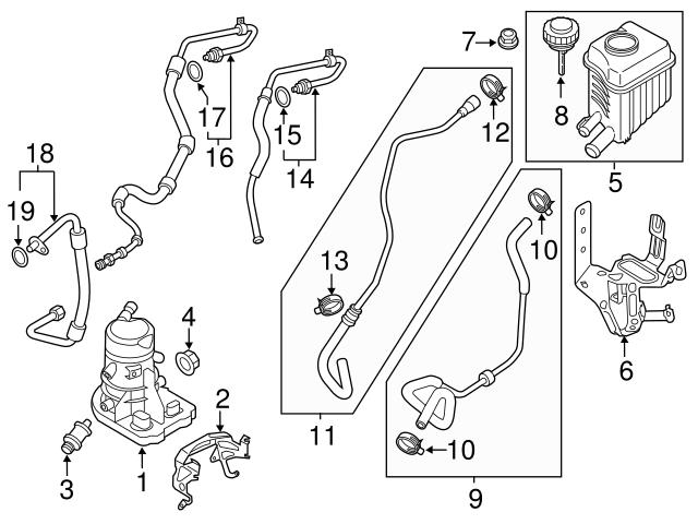 Genuine Porsche 95831489105 Power Steering Return Hose - Porsche ...