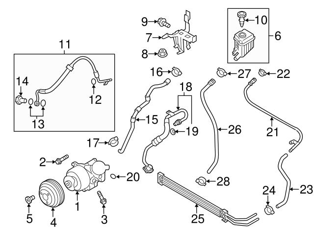 Genuine Porsche 95834742232 Power Steering Reservoir Line Hose ...