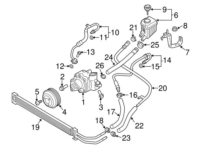 Genuine Porsche 95834745103 Power Steering Pressure Hose - Porsche ...