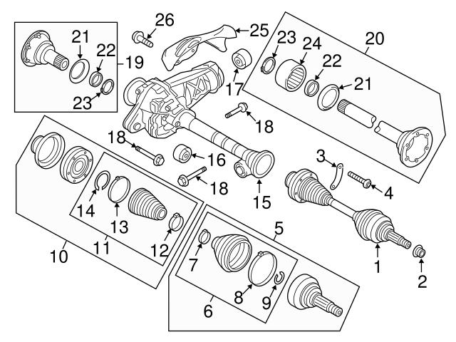 Genuine Porsche 95834933770 Differential Housing Insulator; Front - Porsche