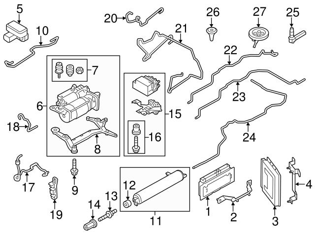 Genuine Porsche 95835805401 Suspension Air Compressor Line; Front Right ...