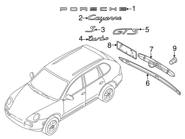 Genuine Porsche 95851257602G2X Liftgate Latch Handle - Porsche