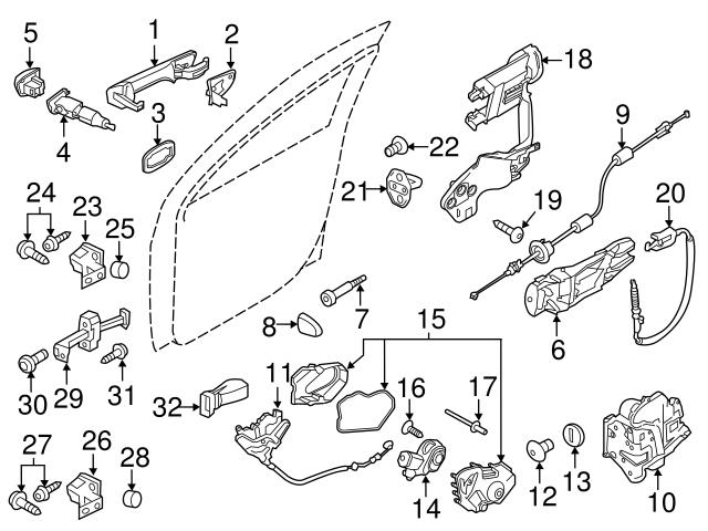 Genuine Porsche 95853106800G2X Exterior Door Handle Cover; Right - Porsche