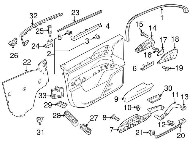 Genuine Porsche 95853147102 Door Window Belt Weather Strip; Left ...