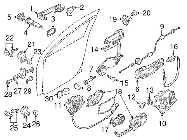 Genuine Porsche 95853188502 Exterior Door Handle Base; Left - Porsche ...