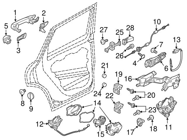 Genuine Porsche 95853288502 Exterior Door Handle Base; Left, Right ...