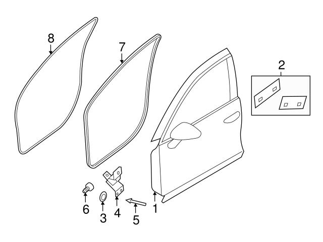 Genuine Porsche 95853791100 Door Seal; Left, Right - Porsche