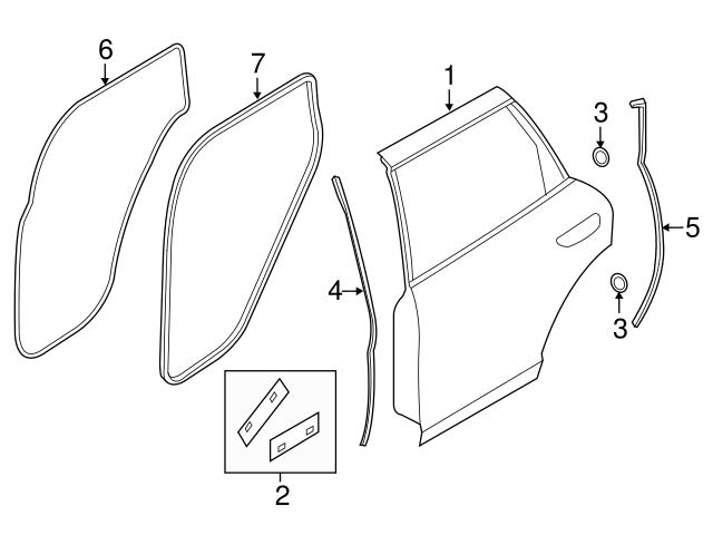 Genuine Porsche 95853936703 Door Seal; Left, Right - Porsche | 95853936700