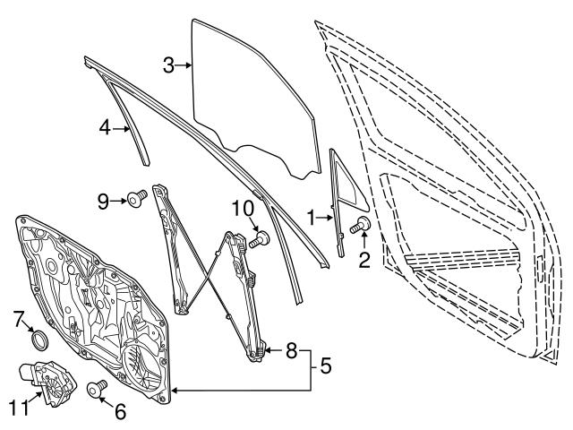 Genuine Porsche 95854231101 Vent Window Assembly; Left - Porsche ...