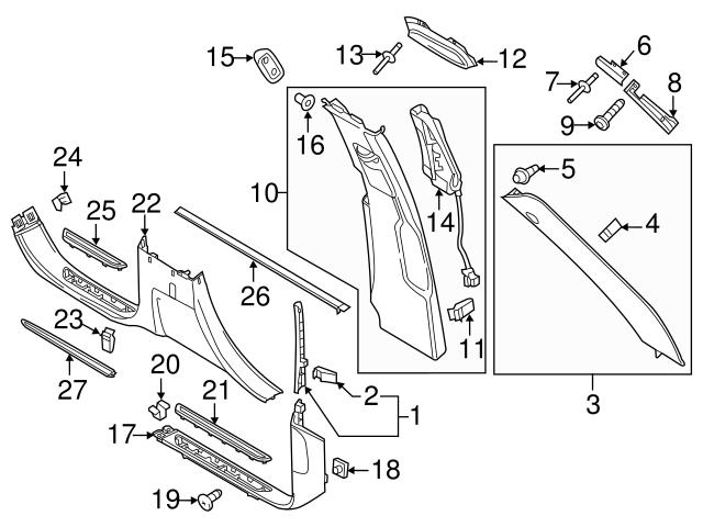 Genuine Porsche 958559538009B9 Liftgate Trim Scuff Plate; Front Right ...