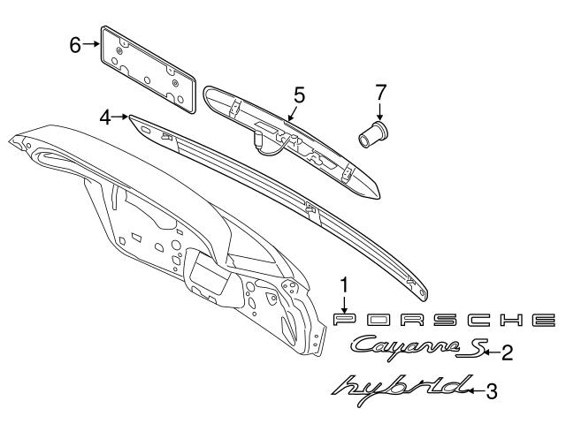 Genuine Porsche 95855968701 Hatch Emblem; Rear - Porsche | 958853687