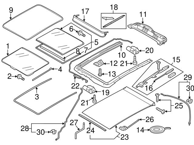 Genuine Porsche 95856287010 Sunroof Cable Guide Screw - Porsche