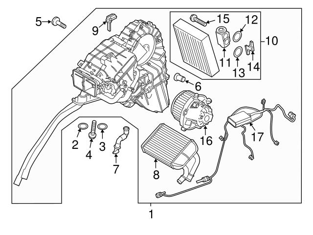 Genuine Porsche 95857210101 A/C Evaporator Core Kit; Front, Rear ...