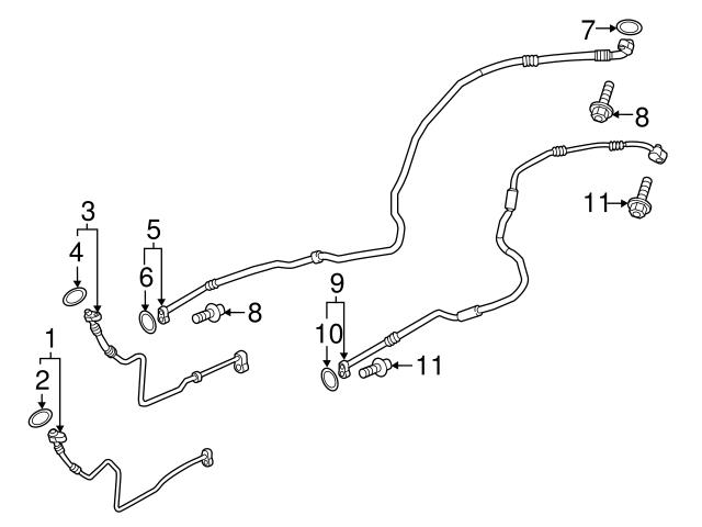 Genuine Porsche 95857372700 A/C Refrigerant Suction Hose - Porsche