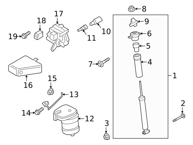 Genuine Porsche 958616203F Suspension Self-Leveling Unit Accumulator ...