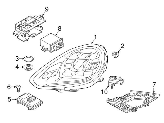 Genuine Porsche 95861838801 Headlight Control Module Bracket; Left ...